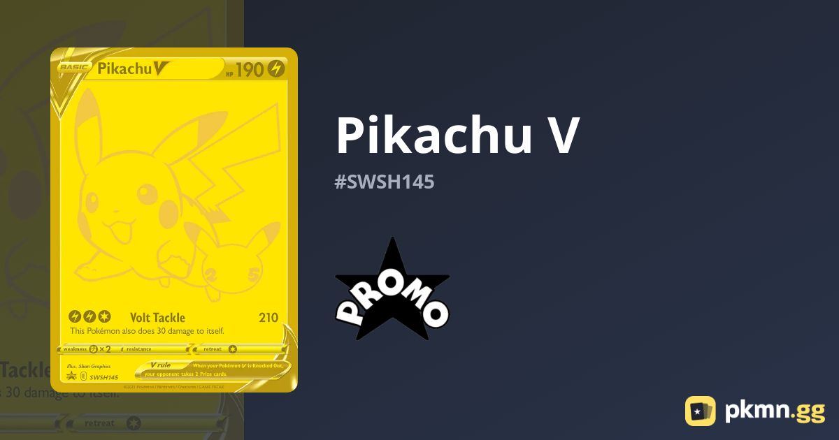 Pikachu V SWSH145 SWSH Black Star Promos | pkmn.gg