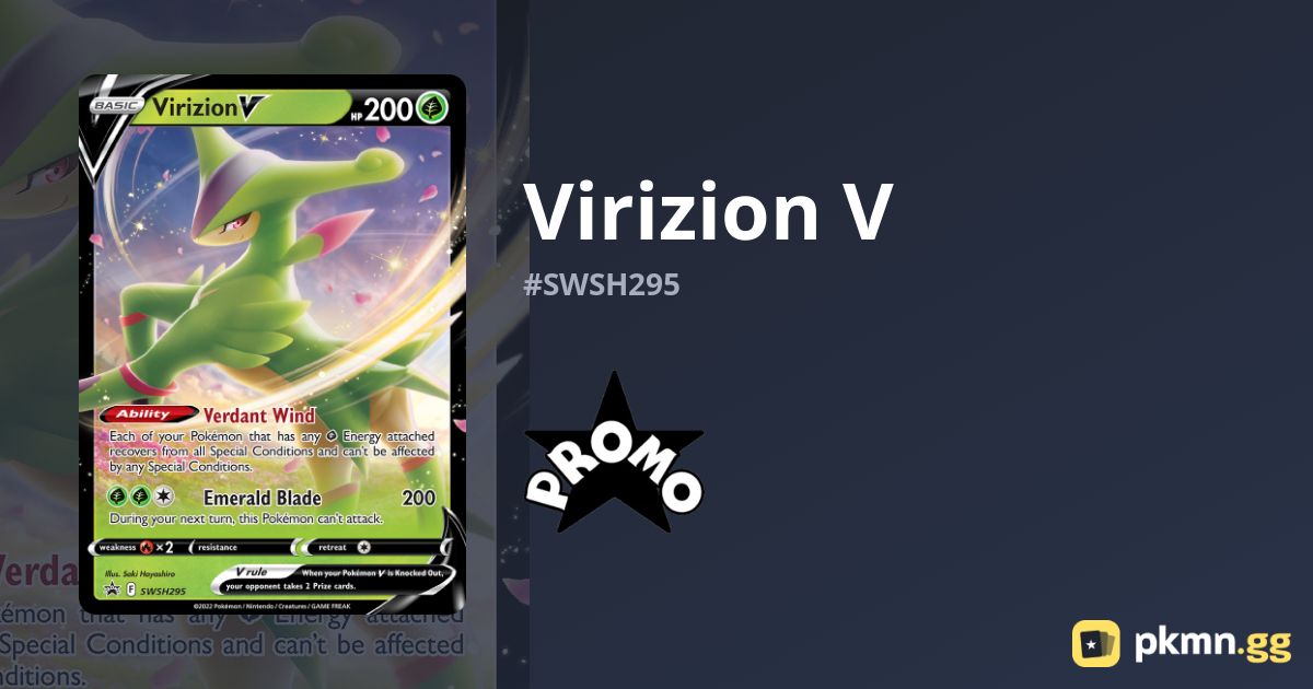 Virizion V SWSH295 SWSH Black Star Promos | pkmn.gg