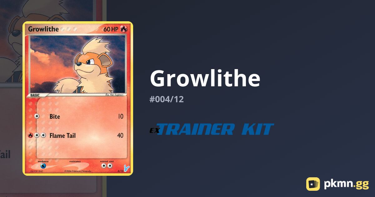 Growlithe #004/12 EX Trainer Kit 2 Minun | pkmn.gg