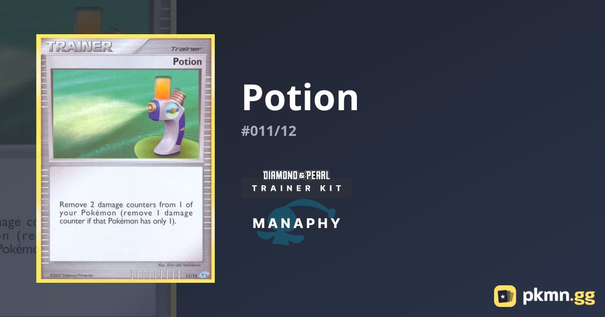 Potion #011/12 DP Trainer Kit Manaphy | pkmn.gg