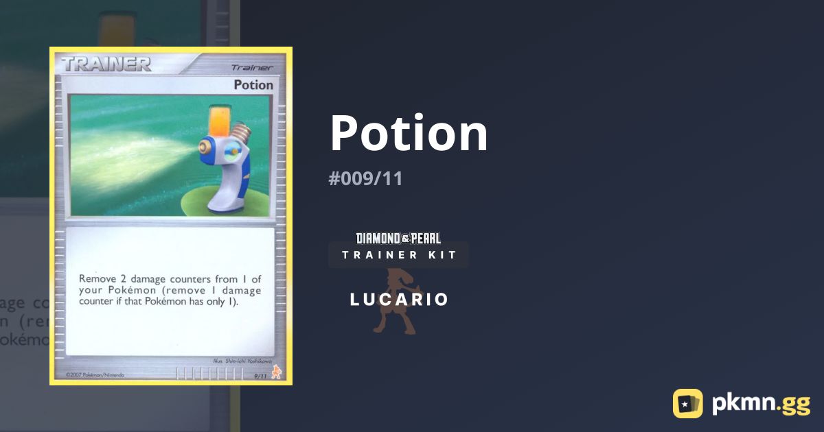 Potion #009/11 DP Trainer Kit Lucario | pkmn.gg