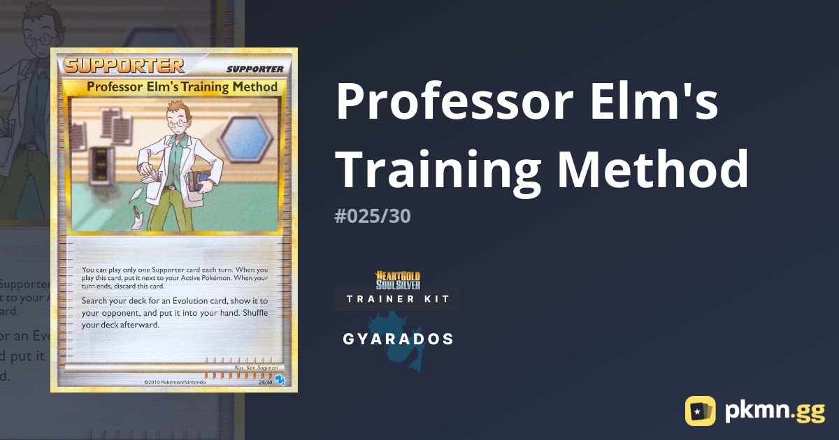 Professor Elm's Training Method #025/30 HGSS Trainer Kit Gyarados | pkmn.gg