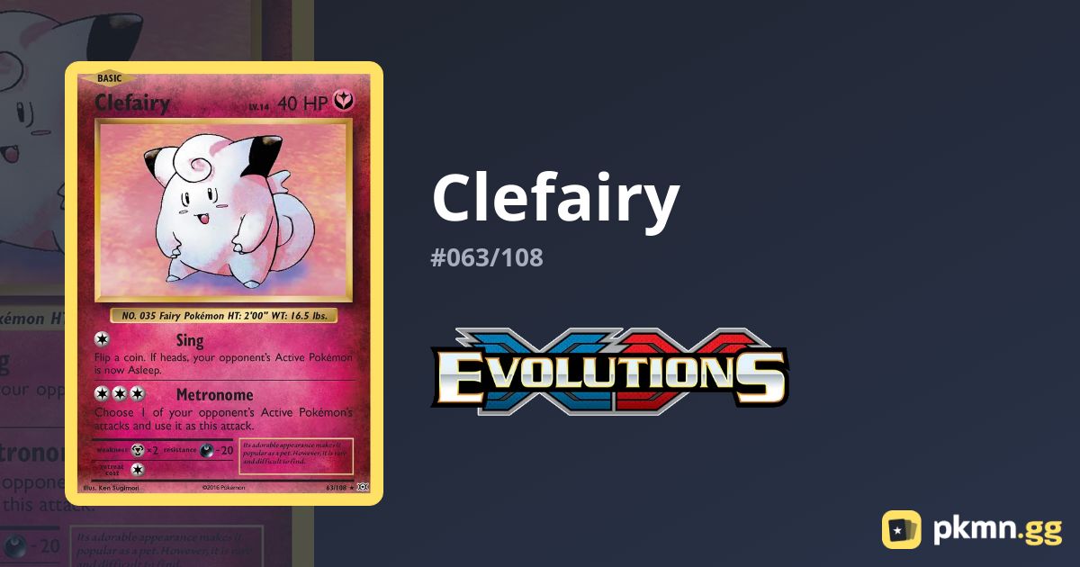 Clefairy #063/108 Evolutions | pkmn.gg