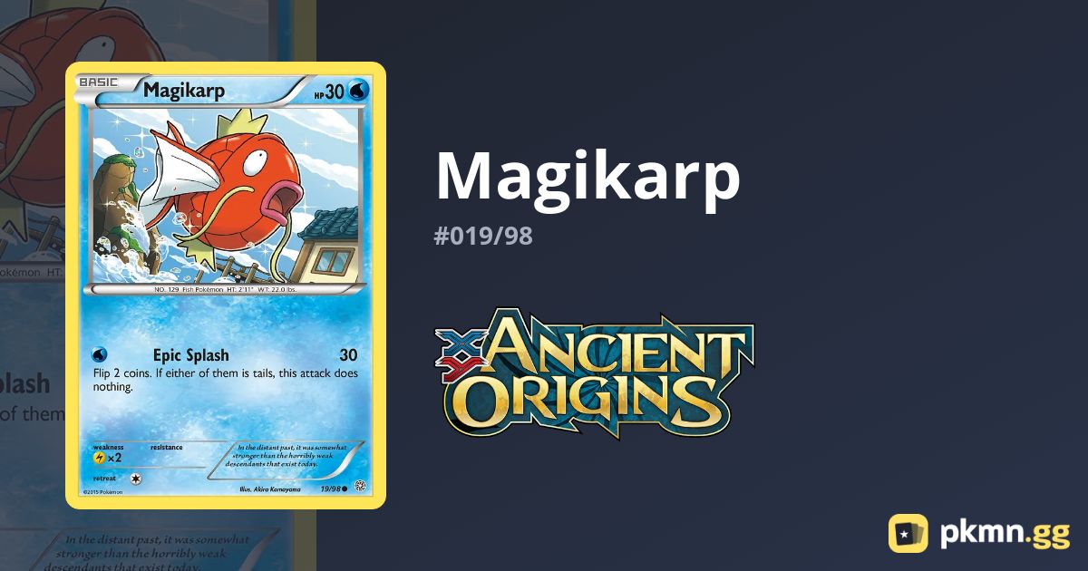 Magikarp #019/98 Ancient Origins | pkmn.gg