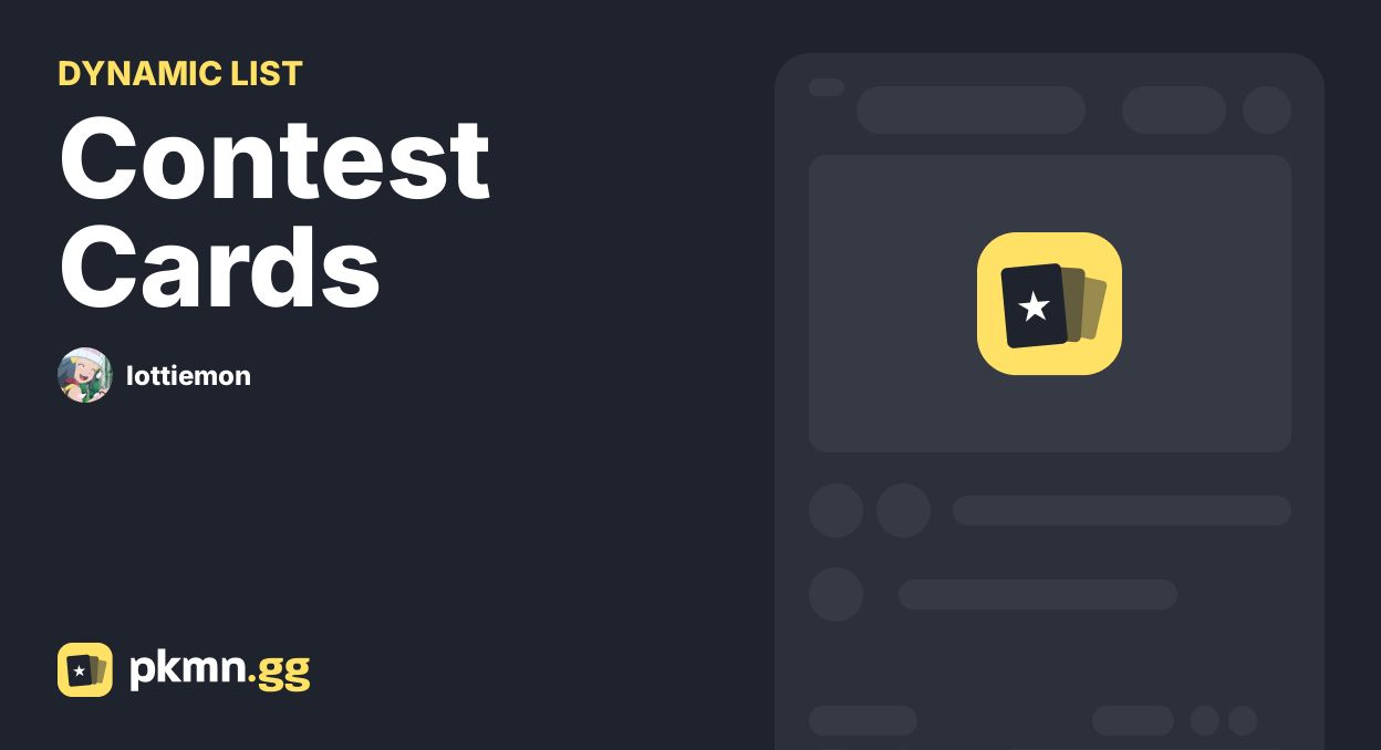 Contest Cards - Lists | pkmn.gg